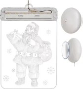 LED vánoční vitráž na baterie – SANTA