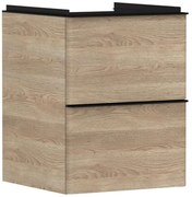Hansgrohe Xelu Q - Umyvadlová skříňka, 63x48x50 cm, 2 zásuvky, přírodní dub/matná černá 54021670