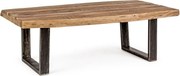 Černý/v přírodní barvě konferenční stolek s deskou z akácie 70x120 cm Elmer – Bizzotto