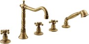 Reitano Rubinetteria Reitano Rubinetteria, ANTEA pětiprvková baterie na okraj vany s retro hubicí, bronz, 3886