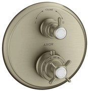Axor Montreux - Termostatická baterie pod omítku s uzavíracím a přepínacím ventilem, kartáčovaný nikl 16820820