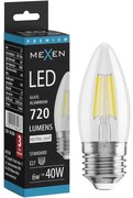 Mexen Vintis LED žárovka s filamentem E27, C35, 6W, Neutrální - 4000K, 720 lm, čirá - L154-E27-0640-00