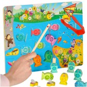 Creative Corner Montessori dřevěná rybářská hra se včelím magnetem