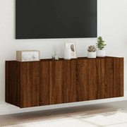 Nástěnné TV skříňky s LED osvětlením 2 ks hnědý dub 60x35x41 cm