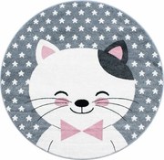 Ayyildiz, Dětský kusový koberec Kids 550 pink kruh, 160x160 (průměr) kruh, růžová, dětský pokoj