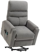 Televizní křeslo HOMCOM s masážní funkcí a stojánkem, elektricky nastavitelné s vyhříváním a funkcí polohování, tmavě šedé, 79 x 97 x 103 cm |