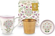 Pip Studio Lily & Lotus sada na čaj pro jednoho 350 ml, lila (Sada na čaj pro jednoho v dárkové krabičce)