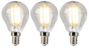 Sada 3x stmívatelných LED žárovek E14 Globe P45 5W 470lm 2700K