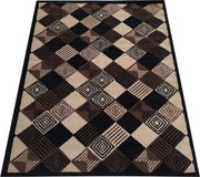 DY Hnědý koberec s geometrickým vzorem Alfa 17 Rozměr: 60x100 cm