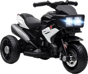 HOMCOM Elektrická Motorka pro Děti od 3 Let, 6V, Napájená Baterií, s Svetly, Hudbou, Klaksonem a Širokými Pneumatikami, Rychlost 3 km/h, Černá | Aosom