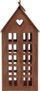 Rezavý svícen ve tvaru domku Rustic Charm - 13*11*30 cm