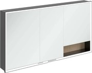 Villeroy & Boch My View+ - Zrcadlová skříňka s LED osvětlením 140x75x17 cm, 3 dvířka, Nordic Oak/matná černá B48214VJ