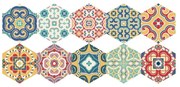 Sada 10 samolepek na podlahu Ambiance Floor Stickers Hexagons Lorena, 40 x 90 cm