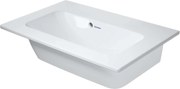 Duravit ME by Starck - Umyvadlo 63x40 cm, s přepadem, bez otvoru pro baterii, DuraShield, bílá 234263AA60