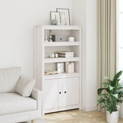 Skříň highboard bílá 80 x 35 x 154 cm masivní borové dřevo