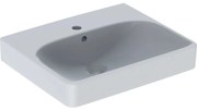 Geberit Smyle Square - Umyvadlo 50x41 cm, s přepadem, otvor pro baterii, bílá 500.256.01.1