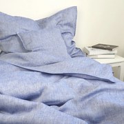 TULULUM Lněné povlečení COMFORT MELANGE BLUE - SADA Složení sady: 140 x 200 cm + 70 x 90 cm