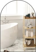 HOMCOM Koupelnové Zrcadlo 50 x 70 cm se Zabezpečovací Fólií, Koupelnové Zrcadlo s Hliníkovým Rámem, Nástěnné Zrcadlo do Koupelny a Ložnice, Černé | Ao