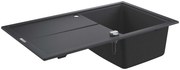 Grohe - Kompozitní dřez K400 s automatickým odtokem, 86x50 cm, granitová černá 31640AP0