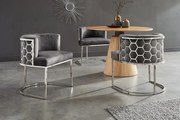 Designová jídelní židle Silver Hive šedý samet