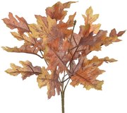 Větvička listí dubu 30 cm oranžovohnědá