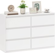 HOMCOM komoda s 3 zásuvkami, moderní bezúchytový design pro obývací pokoj, ložnici a předsíň – bílá (112 × 34 × 75 cm) | Aosom