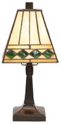 Béžová stolní lampa Tiffany Pyramid - Ø 20*30 cm