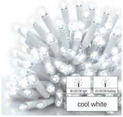 Propojovací vánoční řetěz bez zdroje EMOS Connecting D2CC04 50LED krápníky 3m studená bílá částečně blikající
