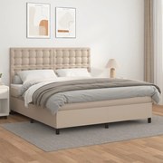 Box spring postel s matrací cappuccino 160x200 cm umělá kůže