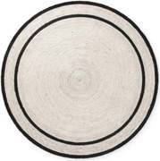 Hanse Home, Kusový koberec Jute Braided 106331 Natural Black kruh, 200x200 (průměr) kruh, černobílá, chodba / předsíň