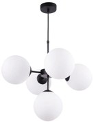 Light for home - Stropní lampa s regulací v černém provedení, bílé stínidlo - stručný a elegantní "IMPERIA", 5x40W, E14, Černá