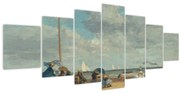 Obraz - Eugène Boudin, Beach  at Trouville, reprodukce (210x100 cm)
