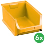 Plastové boxy PLUS 5, 310 x 500 x 200 mm, žluté, 6 ks