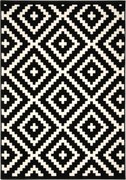 Kusový koberec Gloria new black/cream, 80x150, čiernobiela, chodba / predsieň, Alfa Carpets
