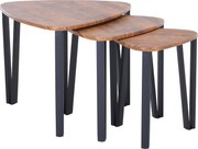 HOMCOM 3 minimalistické konferenční stolky s ocelovými nohami pro obývací pokoj 56x54,2x45,4cm | Aosom