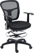 Kancelářská židle Vinsetto Ergonomická počítačová židle 95-115 cm s područkami a podnožkou Mesh Black pro kancelář a domácí kancelář |