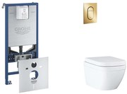 Grohe Rapid SLX - Set předstěnové instalace, klozetu, sedátka SoftClose a tlačítka Arena Cosmopolitan S, Triple Vortex, Cool Sunrise SANI11BB4110