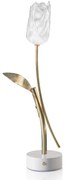 Slamp Tulip battery, stolní designová lampička na baterii s bílým podstavcem, 1,3W LED 2700K, výška 38cm