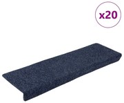 Schodové rohože samolepicí 20 ks 65 x 21 x 4 cm antracitové s obdélníkovým okrajem 3365720
