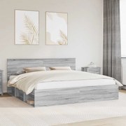 Rám postele Šedá Sonoma 200 x 200 cm Masivní borové dřevo 3410560