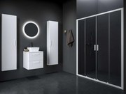 Ravak Blix II - Sprchové dveře dvoukřídlé NBLDP4-190, 190x195 cm, matná bílá/čiré sklo 0YML0E00Z1