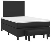 Box spring postel s matrací černá 120x190 cm umělá kůže
