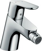 Hansgrohe Focus, páková bidetová baterie s odtokovou soupravou Push-Open, chromová, HAN-31922000