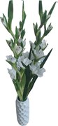 Umělá květina Gladiola / Mečík 96 cm, bílá UNI1001