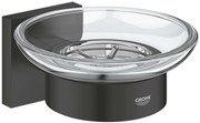 Grohe QuickFix Start Cube - Mýdlenka s držákem, sklo/matná černá 410962430