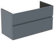 Ideal Standard Finesse - Umyvadlová skříňka, 100x44x55 cm, 2 zásuvky, Ribbed Matt ashblue E3388UQ