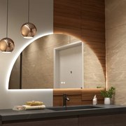 Erga Kori, půlkruhové LED zrcadlo 70x140cm, 2875 lm, 3 barvy světla, ERG-V01-KORI-7014-CL