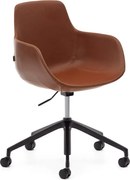 Koňakově hnědá kancelářská židle z imitace kůže Tissiana – Kave Home