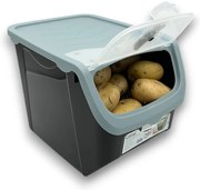 Orion Skladovací box na cibuli a brambory, černý a světle šedý (12l)