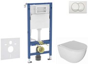 Geberit Duofix - Set předstěnové instalace, klozetu Oudee a sedátka softclose, tlačítko Delta, bílá SANI11CA3136B